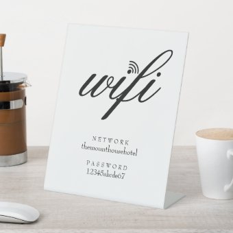 Wifi Network and Password Business Retail Pedestal Sign | Zazzle