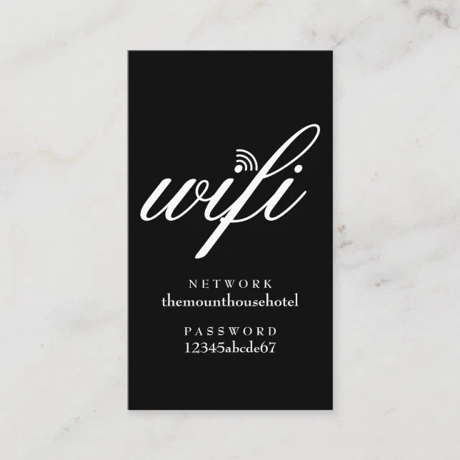 Wifi Network and Password Guest Card | Zazzle