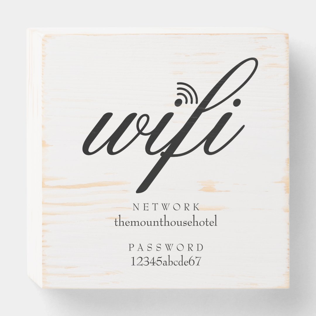 Wifi Network and Password Sign | Zazzle