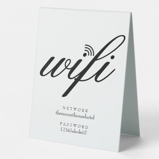 Wifi Network and Password Sign | Zazzle