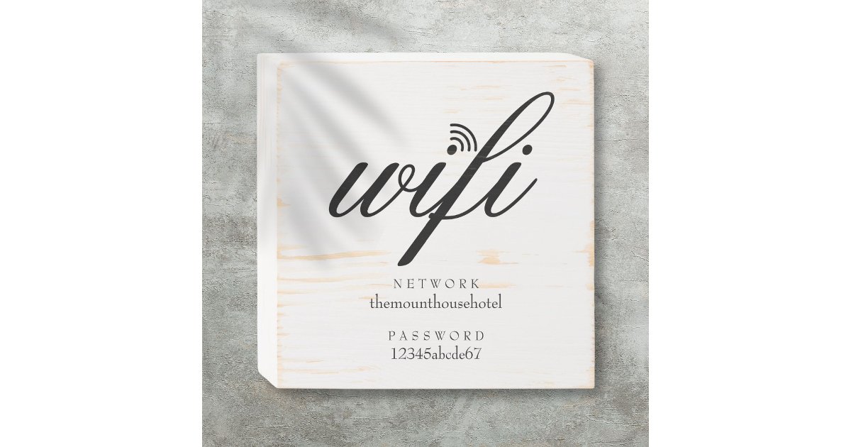 Wifi Network and Password Sign | Zazzle