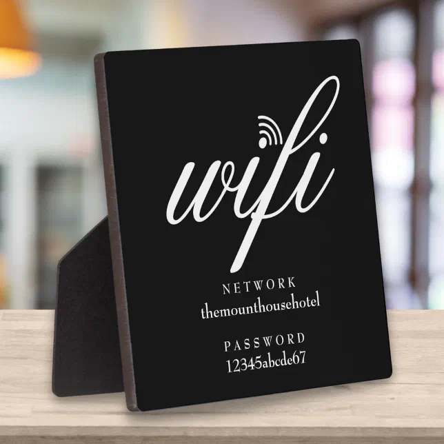 Wifi Network and Password Sign Plaque | Zazzle