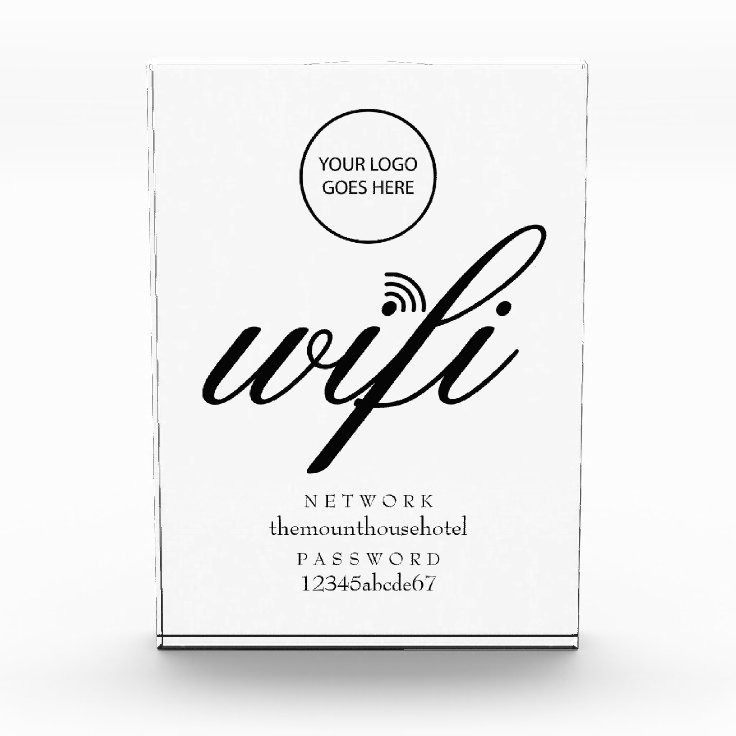 Wifi Network and Password Sign Your Logo Photo Block | Zazzle