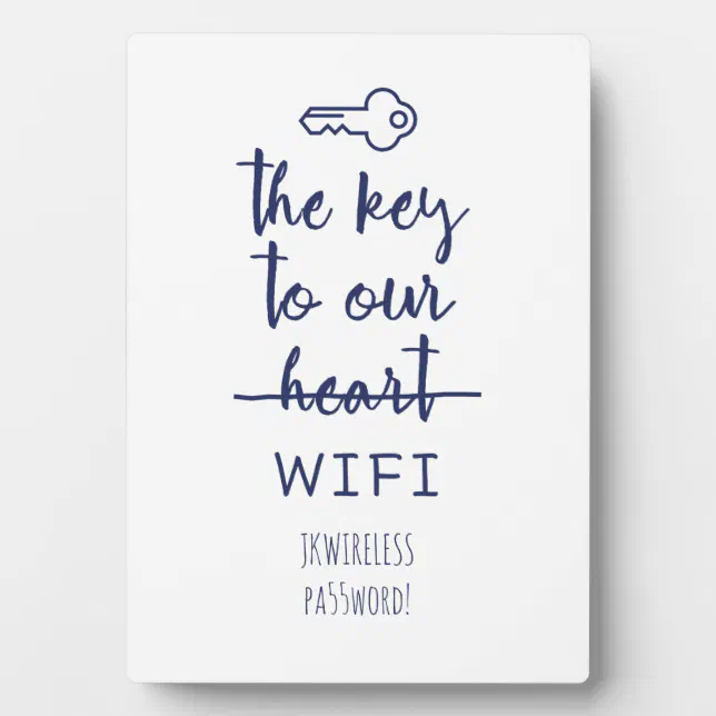 Wifi Network Password Printable Plaque | Zazzle