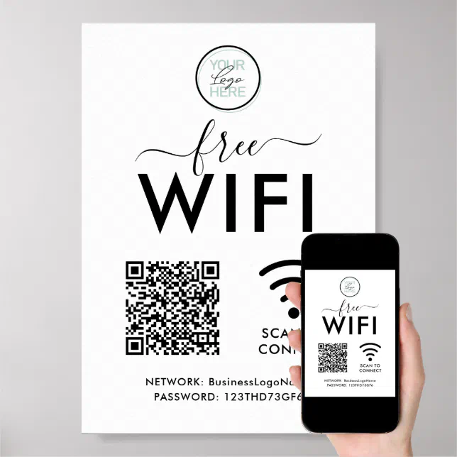 WIFI Network Password QR Code Poster | Zazzle