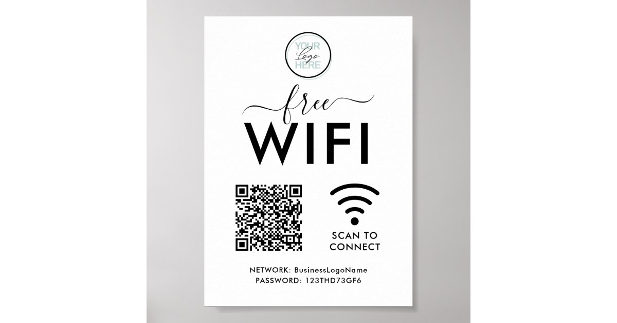 WIFI Network Password QR Code Poster | Zazzle