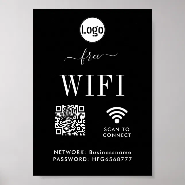 WIFI Network Password QR Code Poster | Zazzle