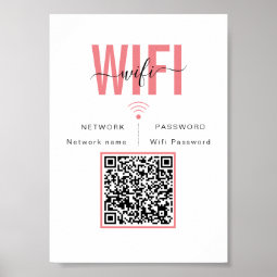 WIFI Network Password QR Code Poster | Zazzle