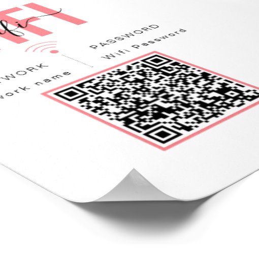 WIFI Network Password QR Code Poster | Zazzle WIFI Network Password QR Code Poster | Zazzle