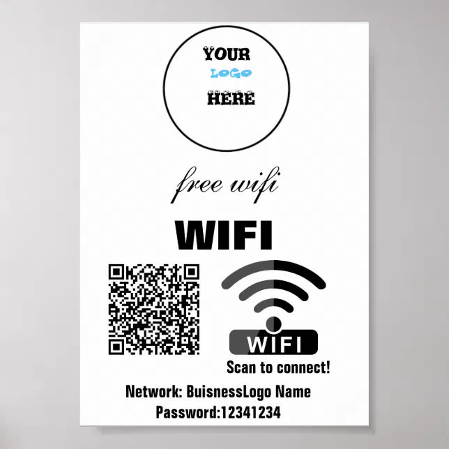 WIFI Network Password QR Code Poster | Zazzle WIFI Network Password QR Code Poster | Zazzle