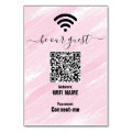 Wifi Network | QR Code | Be Our Guest Table Card | Zazzle