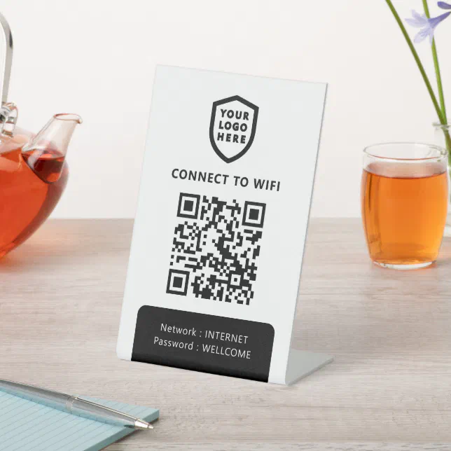 Wifi Network | QR Code Internet Scan to Connect Pedestal Sign | Zazzle