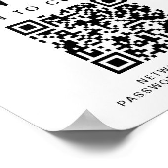 Wifi Network Scan to Connect QR Code Poster | Zazzle