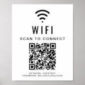Wifi Network Scan to Connect QR Code Poster | Zazzle