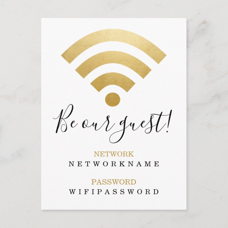 Wifi Password and Network Personalized Postcard | Zazzle