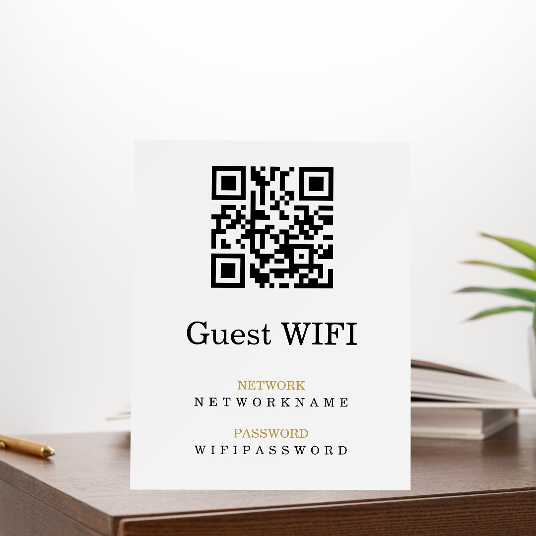 Wifi Password and Network Personalized QR Code Foam Board | Zazzle