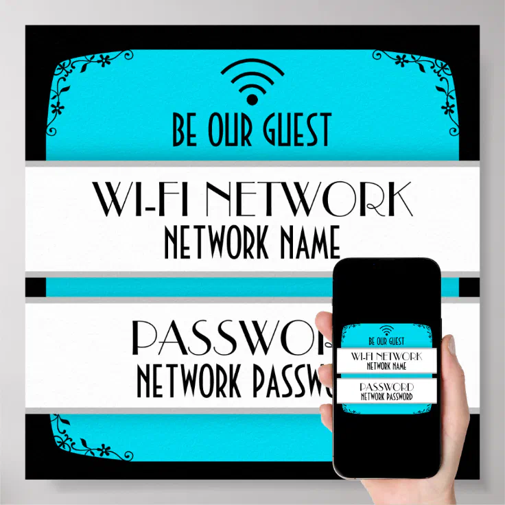 Wifi Password Custom Color Poster | Zazzle