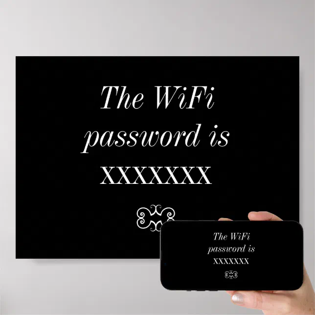 WiFi Password Frameable Poster | Zazzle