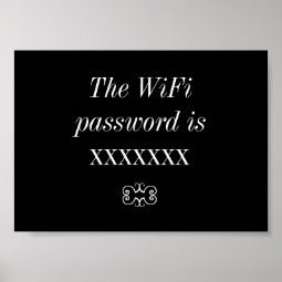 WiFi Password Frameable Poster | Zazzle