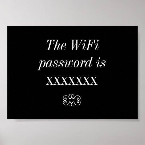 WiFi Password Frameable Poster | Zazzle