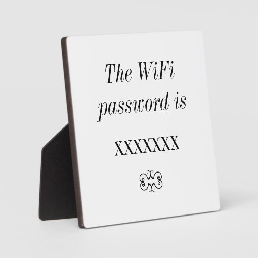WiFi Password Guest Room Tabletop Plaque | Zazzle