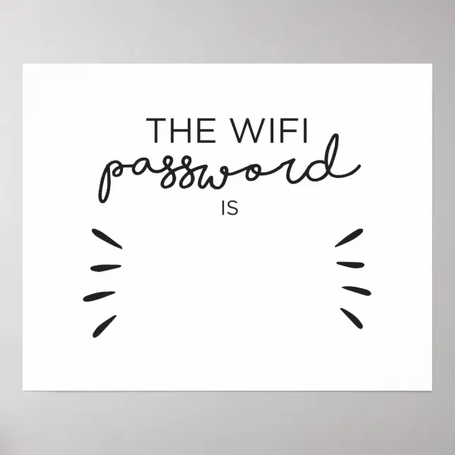 Wifi Password Poster | Zazzle