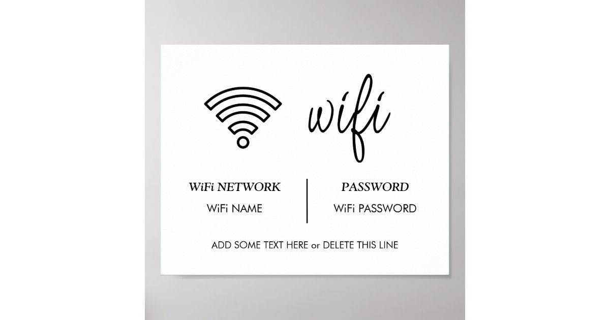 Wifi Password Sign Airbnb Guest Room Sign | Zazzle