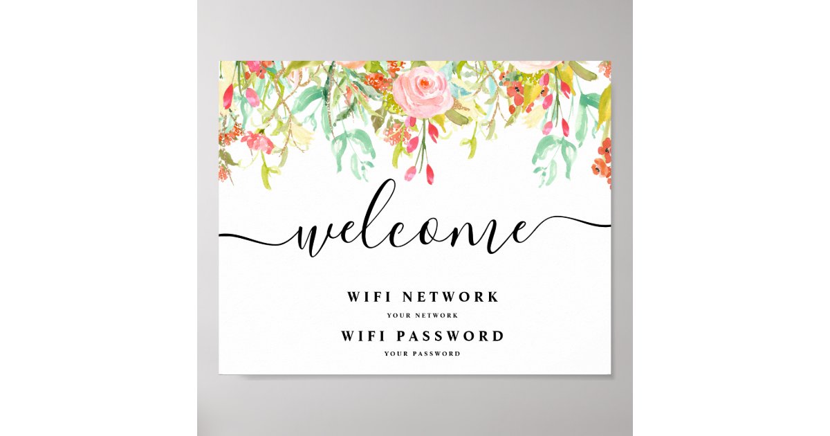 Wifi Password Sign, Wifi Poster | Zazzle