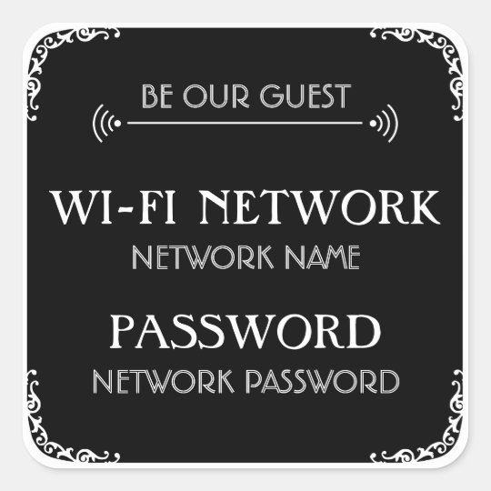 Wifi Password Square Sticker | Zazzle.com