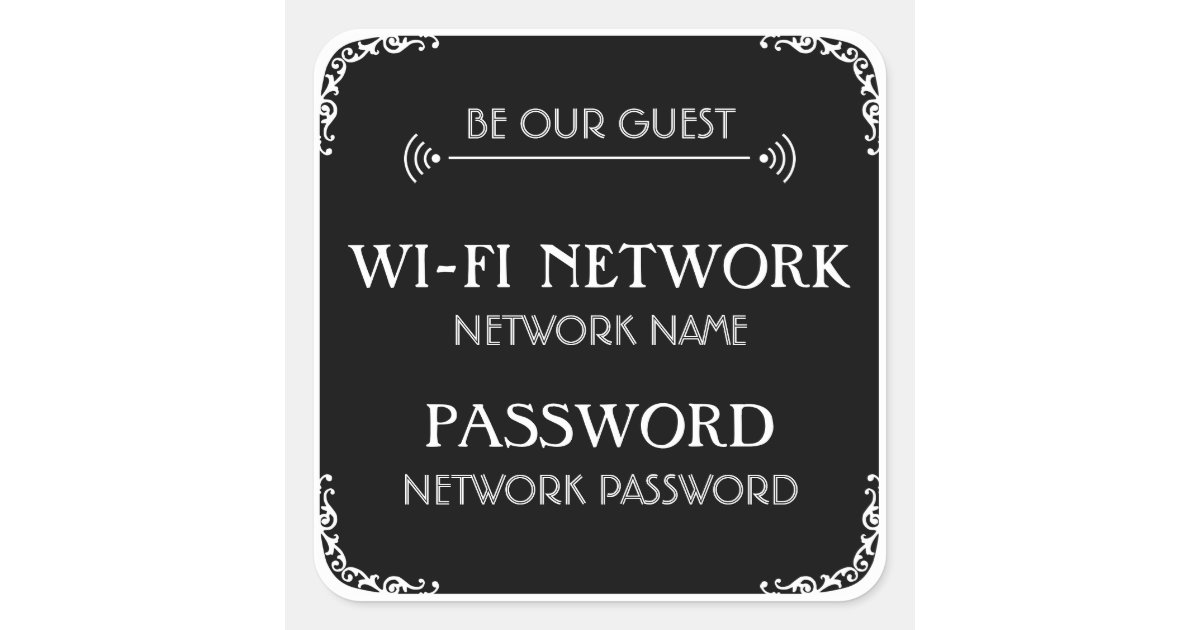 Wifi Password Square Sticker | Zazzle