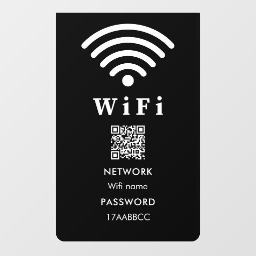 Wifi Qr Code Password Scan To Connect Black Window Cling Zazzle
