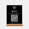 Wifi QR Code Scan To Connect Black Acrylic Sign | Zazzle