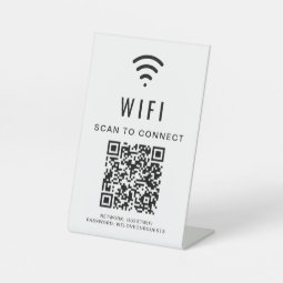 Wifi QR Code Scan To Connect Pedestal Sign | Zazzle