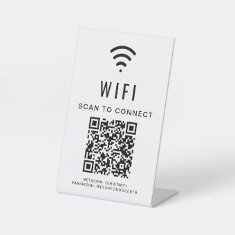 Wifi QR Code Scan To Connect Pedestal Sign | Zazzle