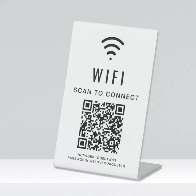 Wifi QR Code Scan To Connect Pedestal Sign | Zazzle