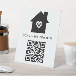 Wifi QR Code Scan to Connect Self Adhesive Pedestal Sign | Zazzle