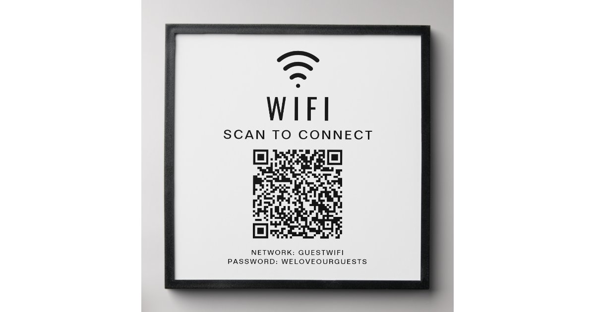 Wifi QR Code Scan To Connect Wall Peel And Stick Photo Tile | Zazzle