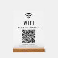 Wifi QR Code Scan To Connect White Acrylic Sign | Zazzle