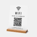 Wifi QR Code Scan To Connect White Acrylic Sign | Zazzle