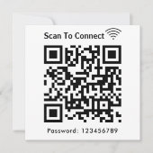 Wifi Scan To Connect Password Qr Code White Invitation | Zazzle