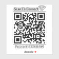 Wifi Scan To Connect Password Qr Code White Sticker | Zazzle