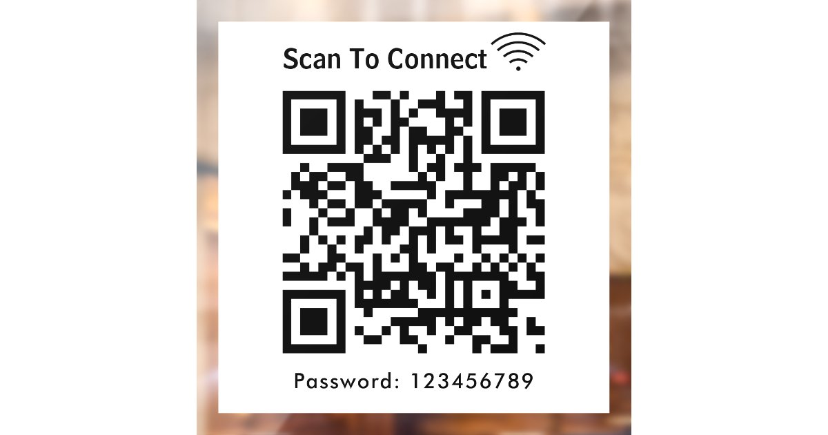 Wifi Scan To Connect Password Qr Code White Window Cling | Zazzle