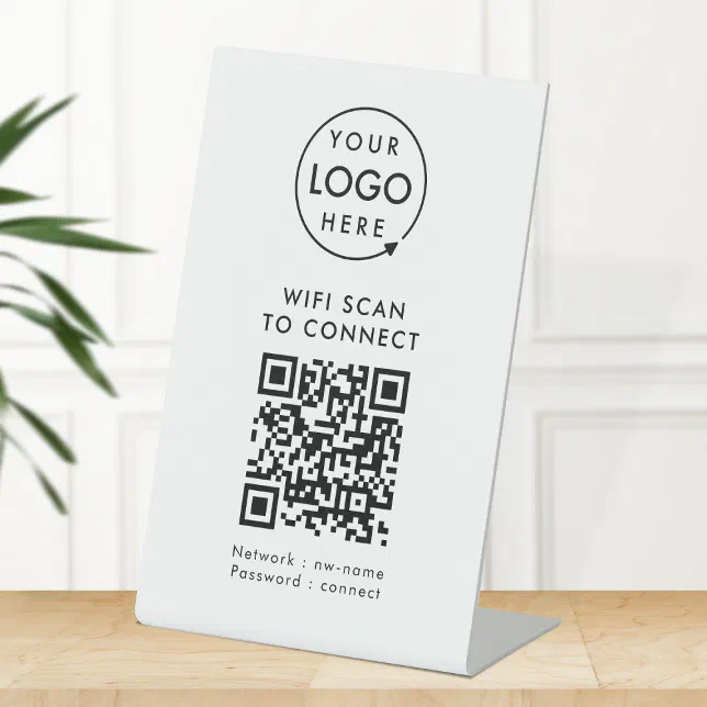 WiFi Tabletop Sign | QR Code Scan to Connect | Zazzle