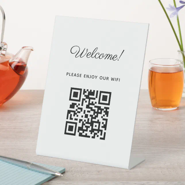 WIFI Welcome Sign with QR Code | Zazzle