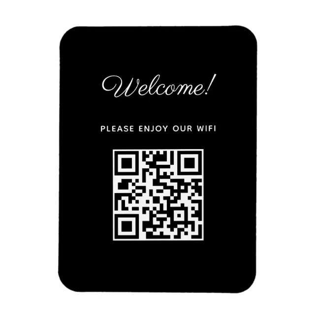 WIFI Welcome Sign with QR Code Magnet | Zazzle