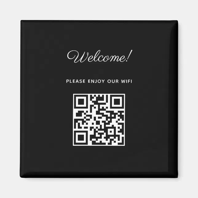 WIFI Welcome Sign with QR Code Magnet | Zazzle
