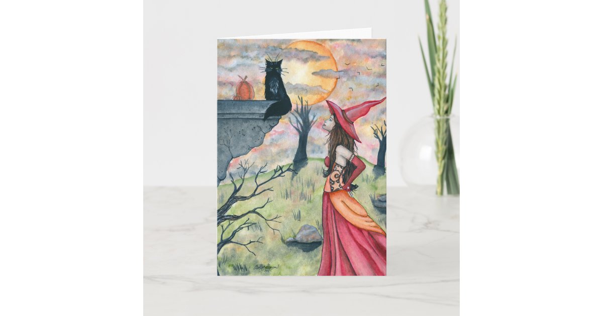Wiggles and the Witch Greeting Card | Zazzle