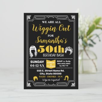 Wigs party Wiggin out birthday bash Invitation | Zazzle