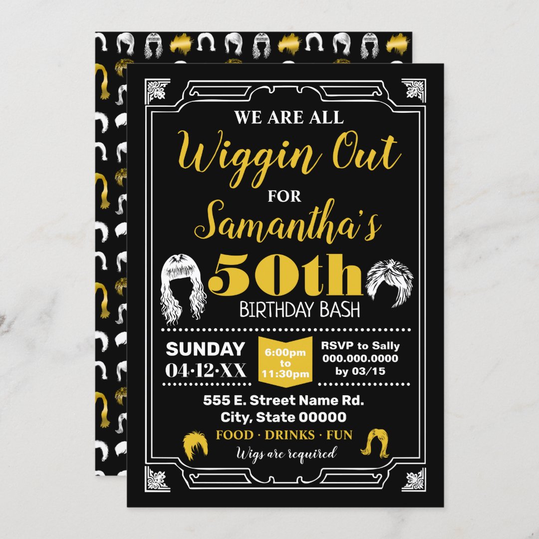 Wigs party Wiggin out birthday bash Invitation | Zazzle