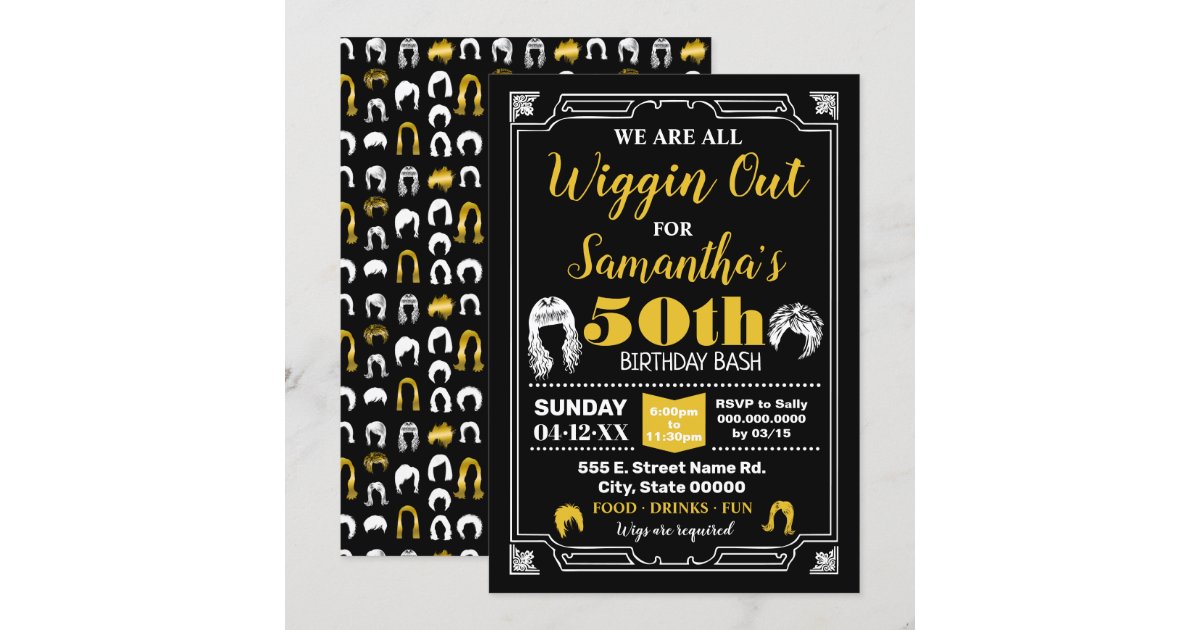Wigs party Wiggin out birthday bash Invitation | Zazzle